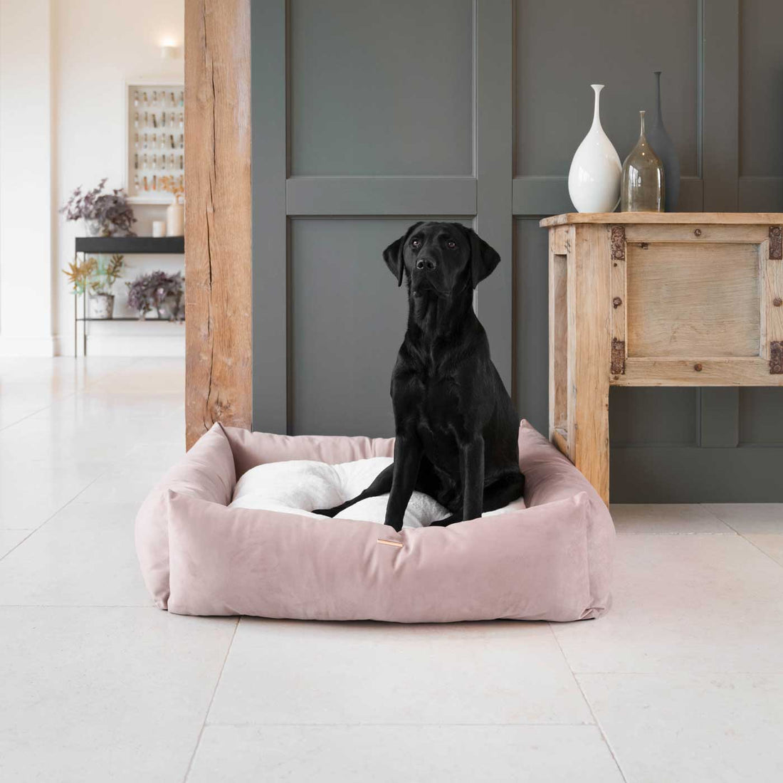 Velvet Blossom Box Bed | Removable Cover Square Beds | Lords & Labradors