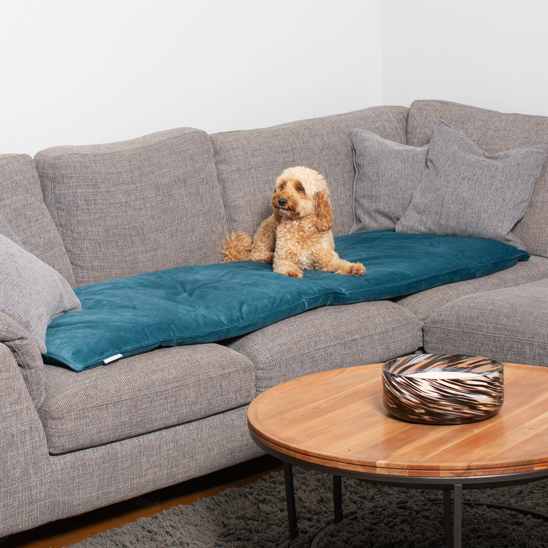 Sofa Topper in Velvet Marine | Dog Sofa Protectors | Lords & Labradors