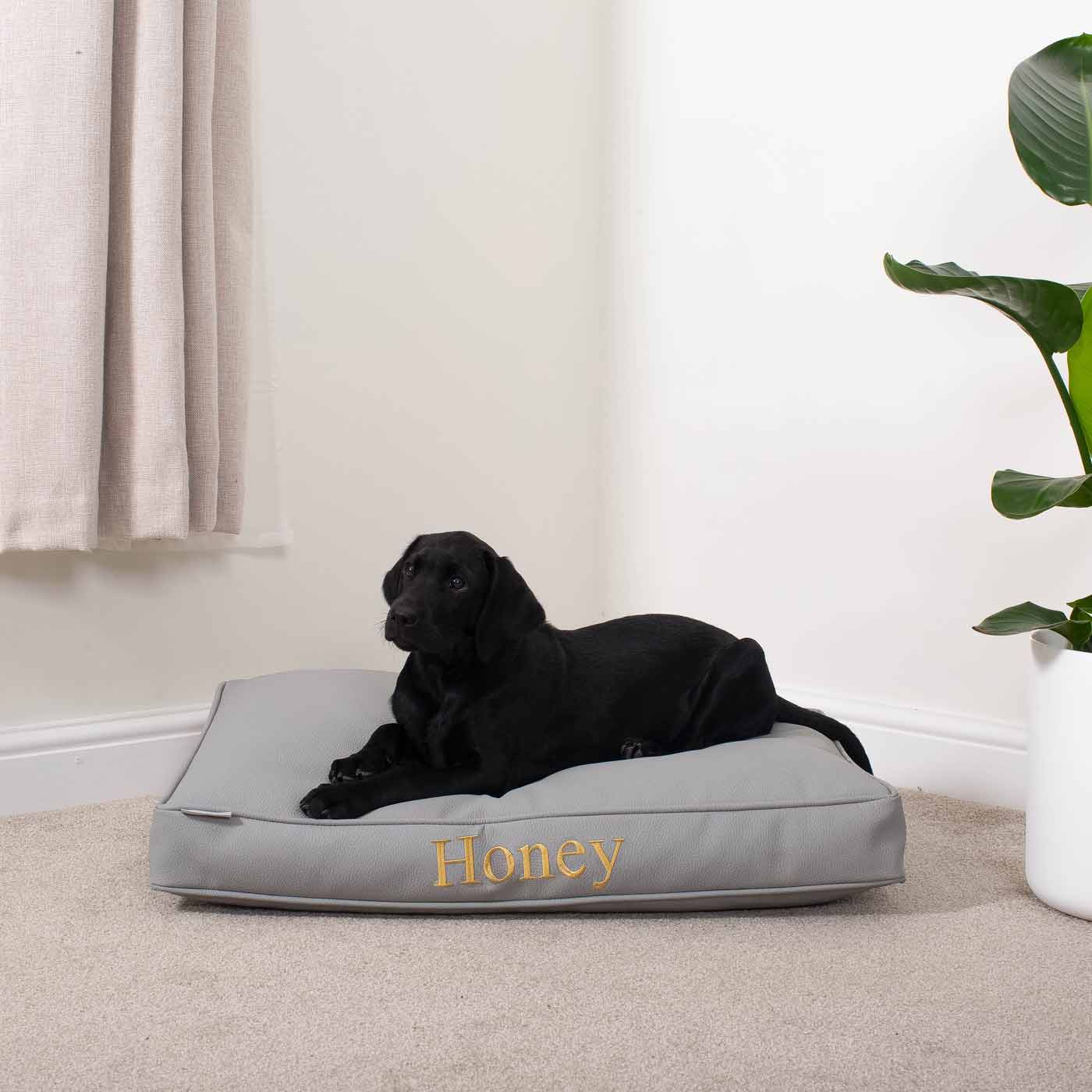 Rhino Tough Dog Cushion in Granite Faux Leather by Lords & Labradors