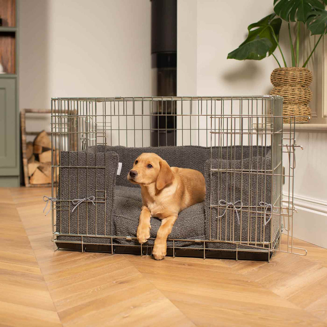 Granite Bouclé Box Bed For Dogs | Lords & Labradors Luxury Dog beds