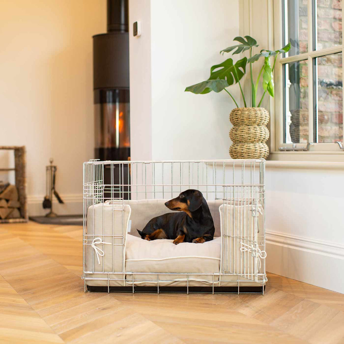 Savanna Oatmeal Dog Crate Bumper | Dog Crate Bedding | Lords & Labradors