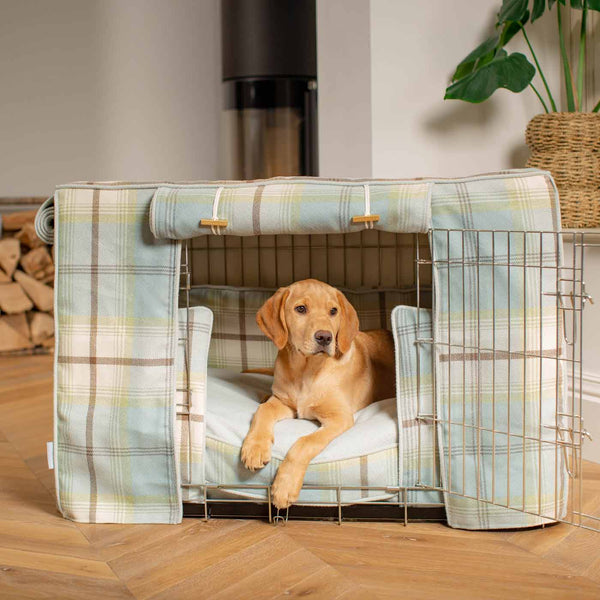 Balmoral Duck Egg Tweed Crate Set | Dog Crate Set | Lords & Labradors