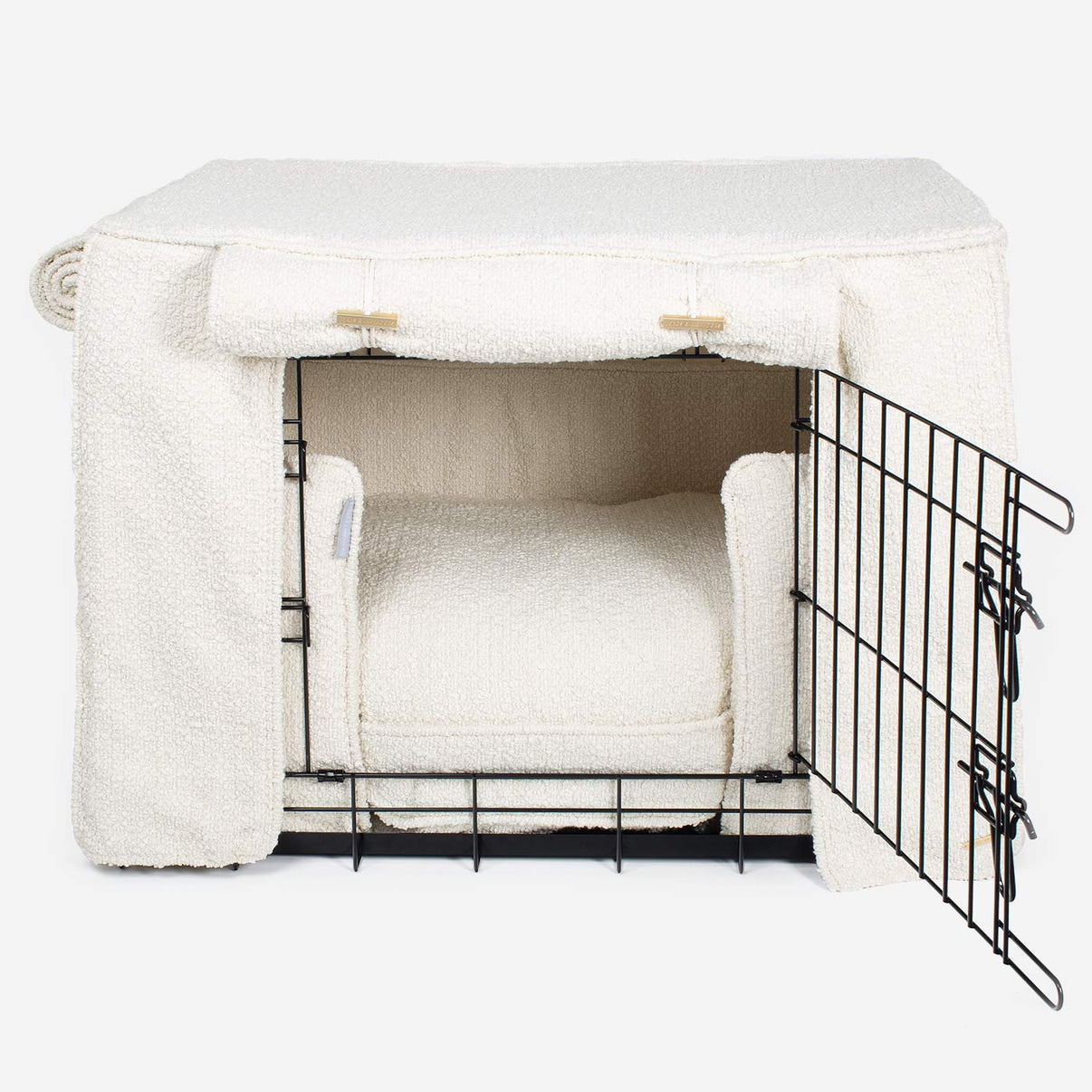 Ivory Bouclé Crate Set | Dog Crate Bedding Set | Lords & Labradors